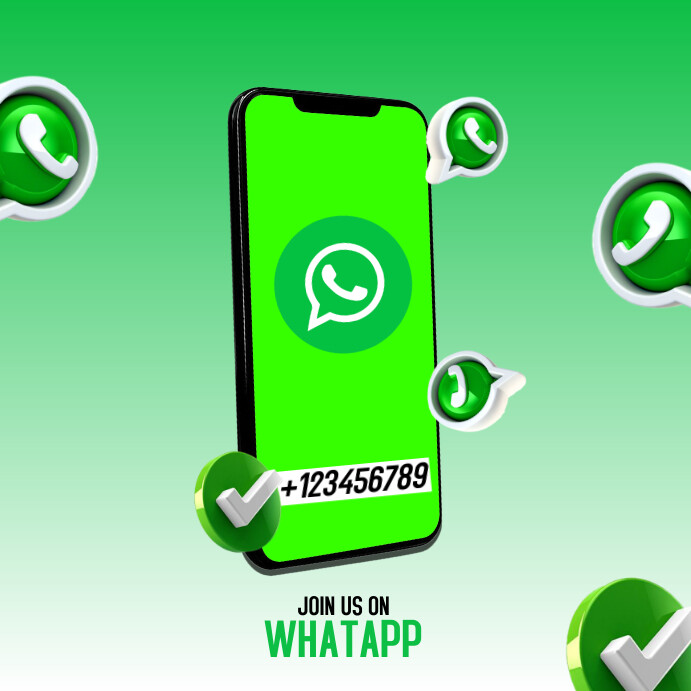 Plantilla de Join us On Whatapp Template design | PosterMyWall