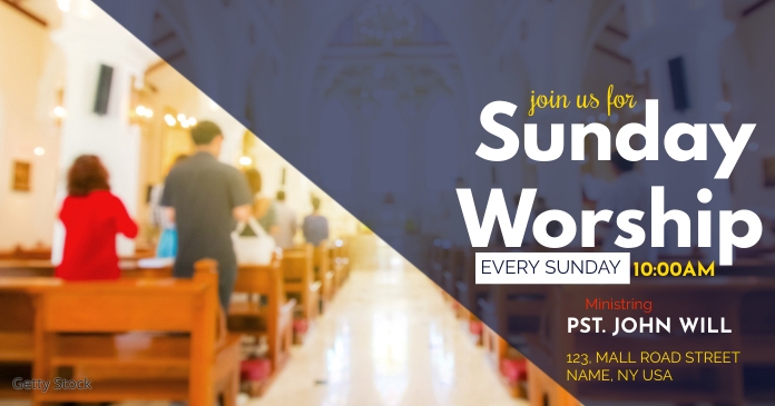 Join us Sunday Church Worship Templat | PosterMyWall