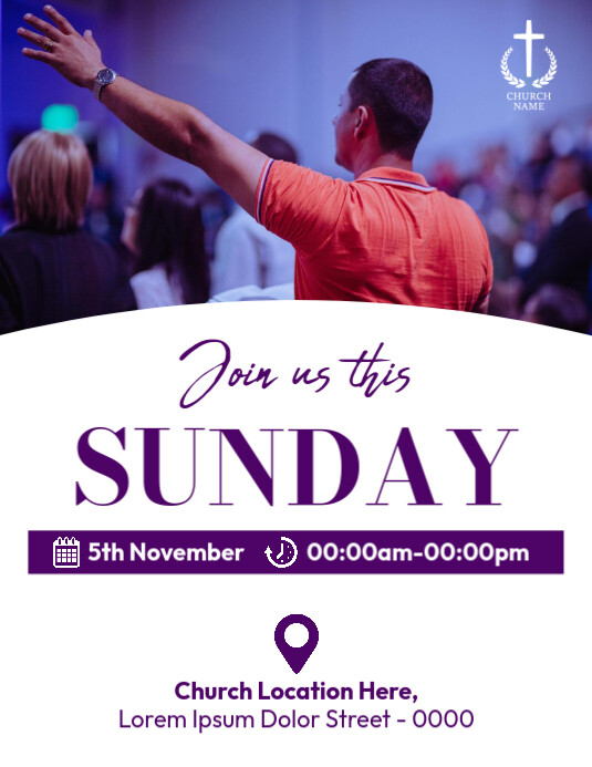 Join us this sunday church poster Template | PosterMyWall