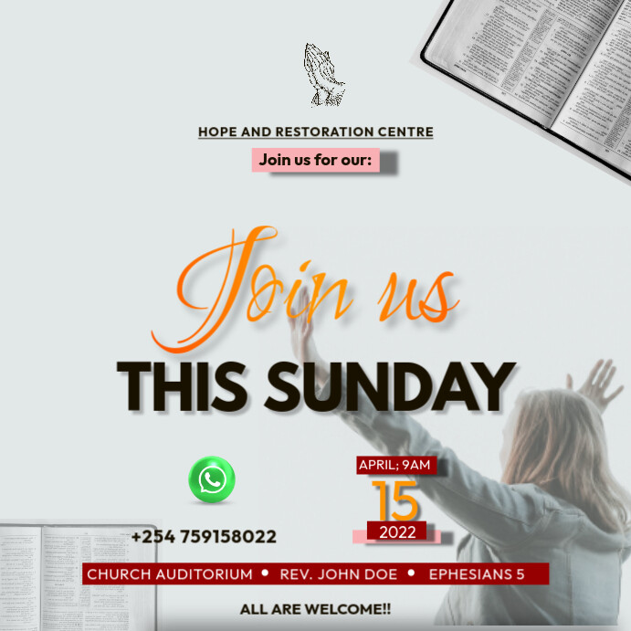 join us this sunday Template | PosterMyWall
