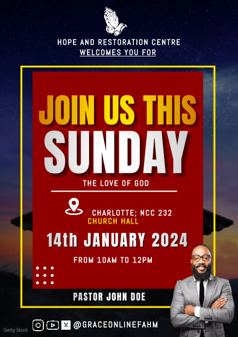 join us this sunday Template | PosterMyWall