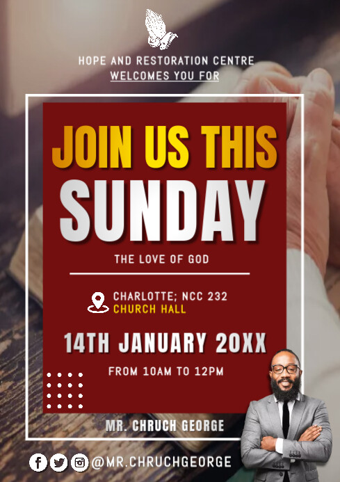 join us this sunday Template | PosterMyWall
