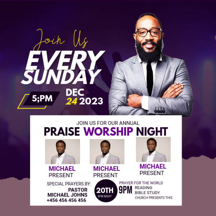 join us this Sunday flyer template | PosterMyWall