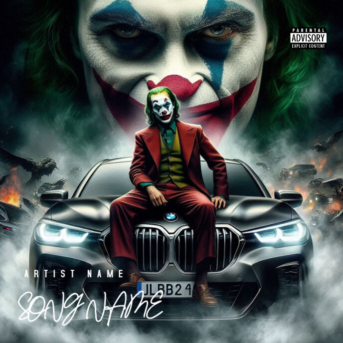 Joker with car mixtape album cover Template | PosterMyWall