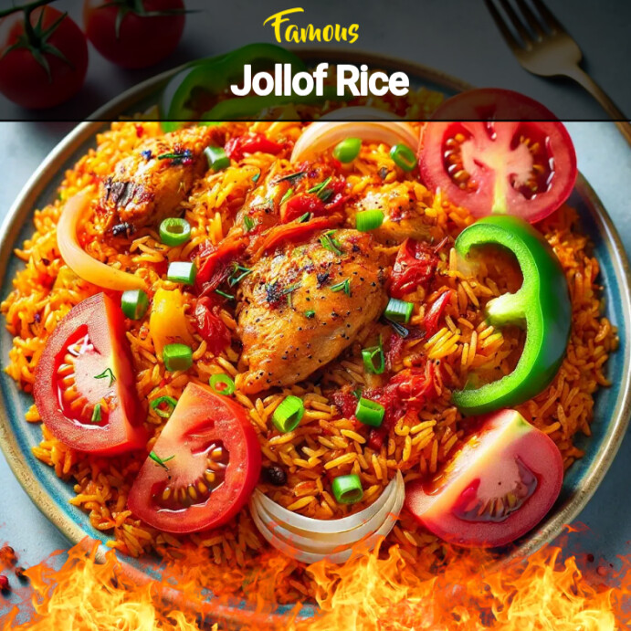 Jollof Rice Chicken and Rice Instagram Ad Template | PosterMyWall