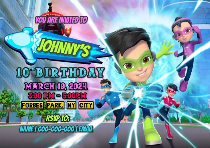Jonny Jet boy birthday invitation Template | PosterMyWall