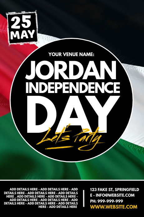 Copy of Jordan Independence Day Poster | PosterMyWall