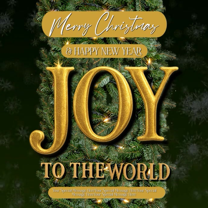 joy to the world christmas card template | PosterMyWall