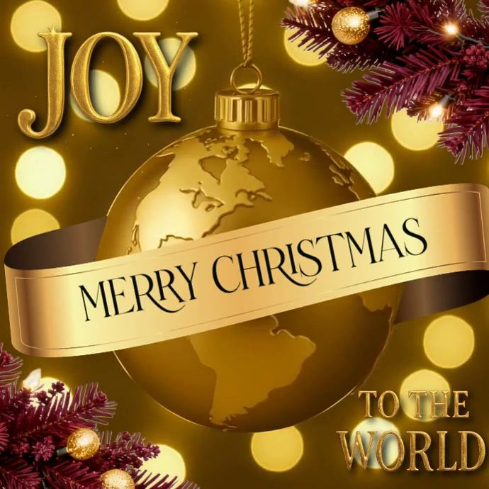 joy to the world christmas card template | PosterMyWall