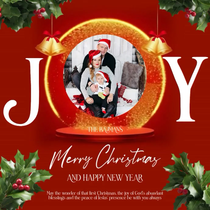 Modèle joy to the world christmas card template | PosterMyWall