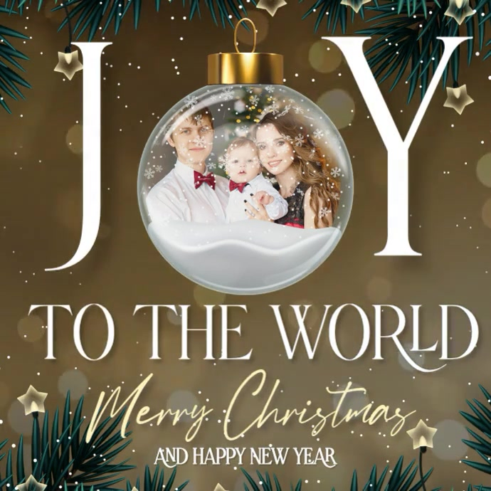 joy to the world christmas card template | PosterMyWall