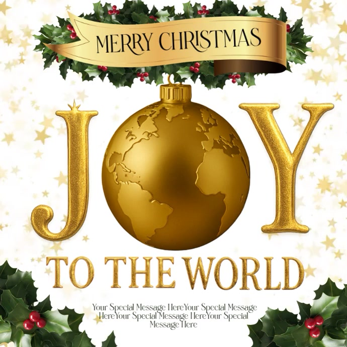 joy to the world christmas card template | PosterMyWall
