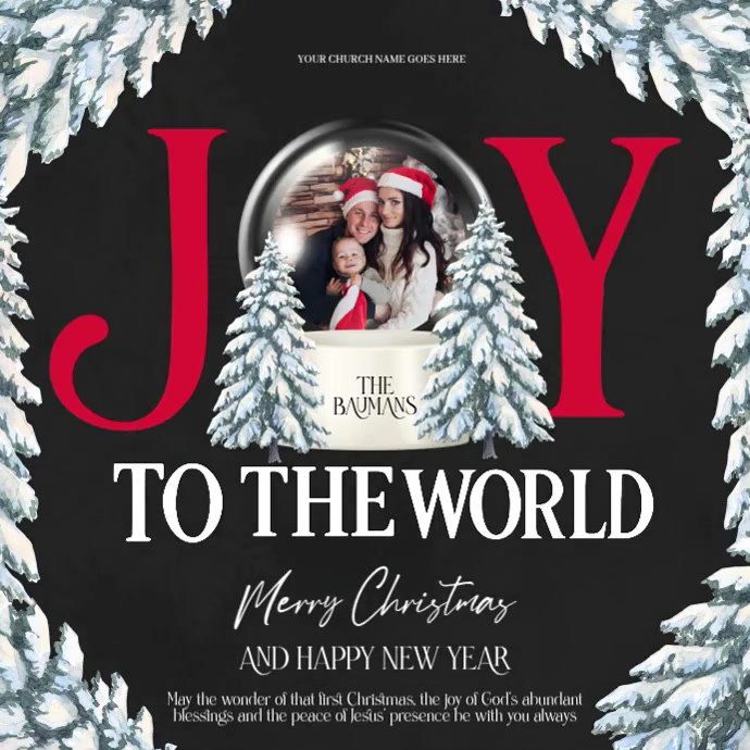Plantilla de joy to the world christmas card template | PosterMyWall