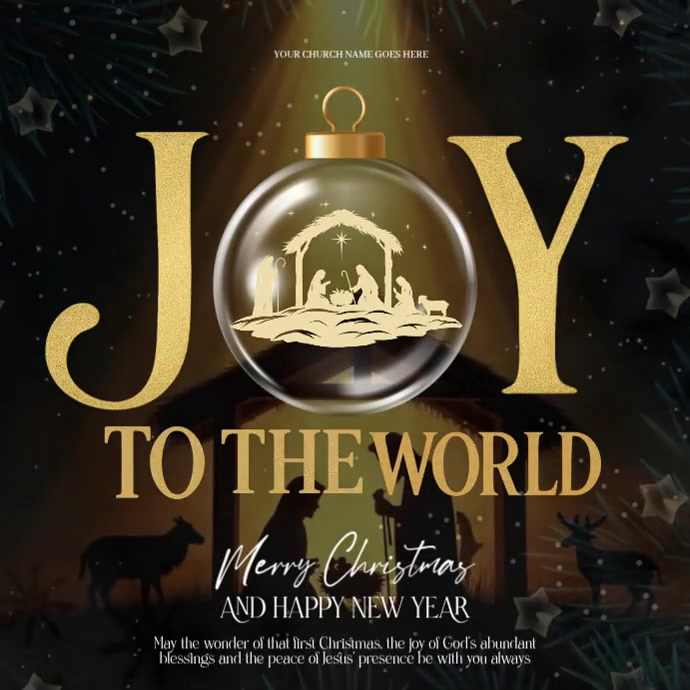 joy to the world christmas card template | PosterMyWall