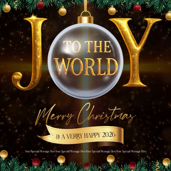 joy to the world christmas card template | PosterMyWall