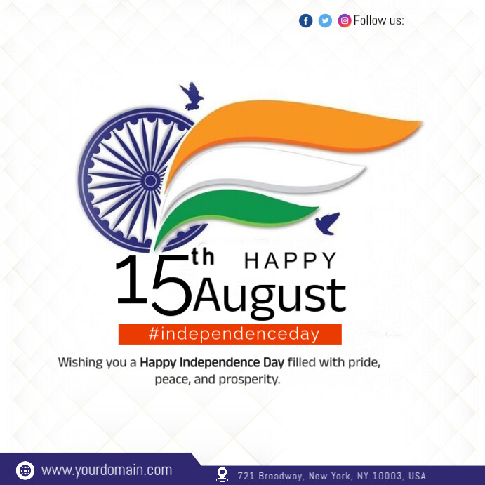 Joyful 15 August Independence Day Instagram Post Template | PosterMyWall