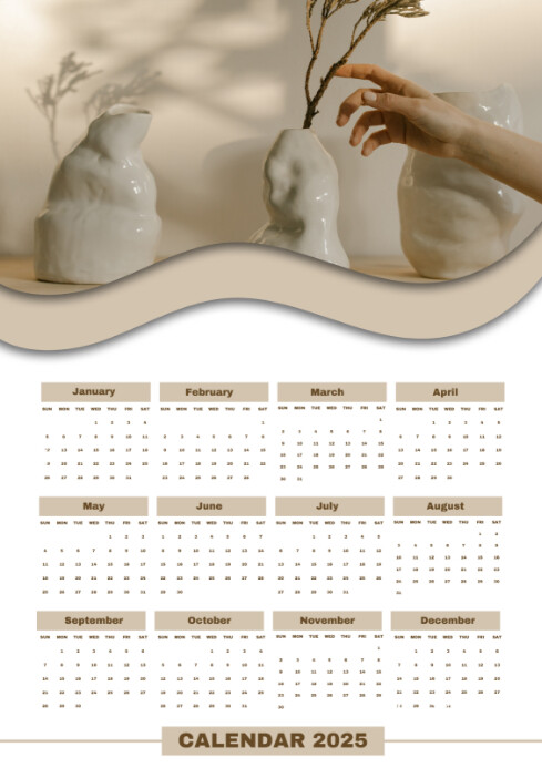 Joyful 2025 Calendar A4 Template | PosterMyWall