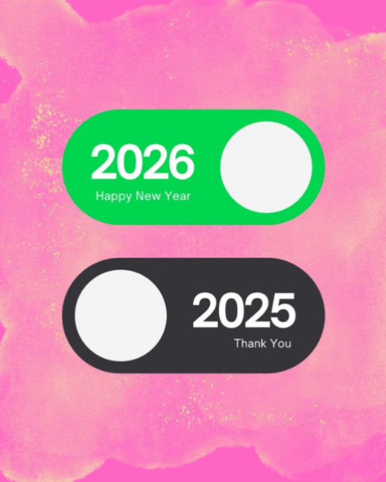 Joyful 2025 To 2026 New Year Toggle Switch Instagram Portrait Templat ...