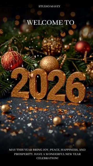 Joyful 2026 Greeting Card Instagram Story Template | PosterMyWall