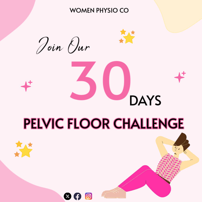 Joyful 30 Day Challenge Pelvic Floor Muscles Instagram Post Template | PosterMyWall