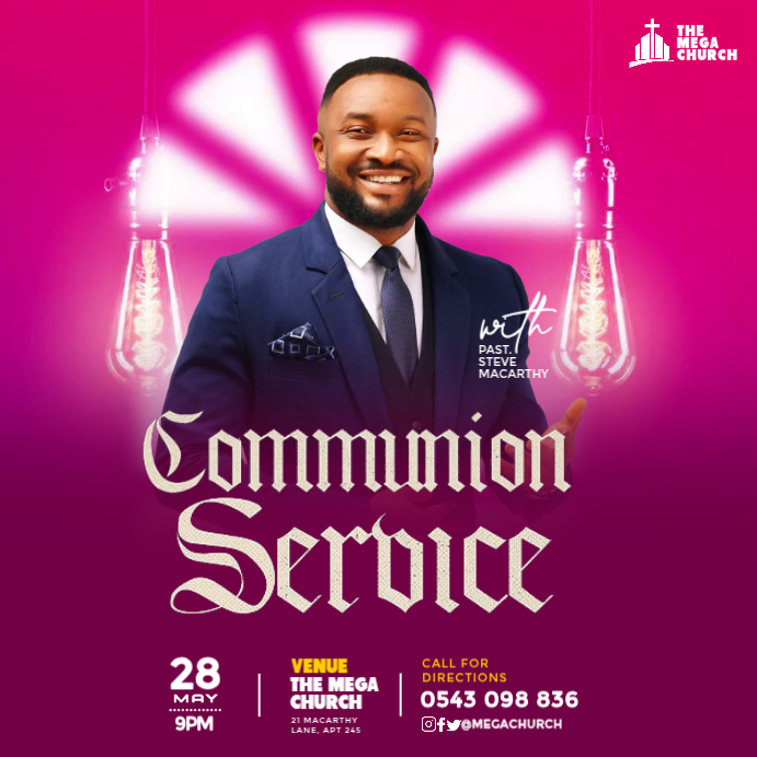 Copy of Joyful 3D Communion Service Church Event Flyer Print A4 ...