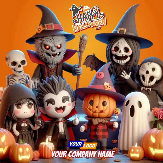 Joyful 3d Happy Halloween Online Greeting Video Instagram Post ...