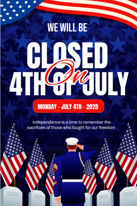 Copy of Joyful 4th July Closed Poster | PosterMyWall