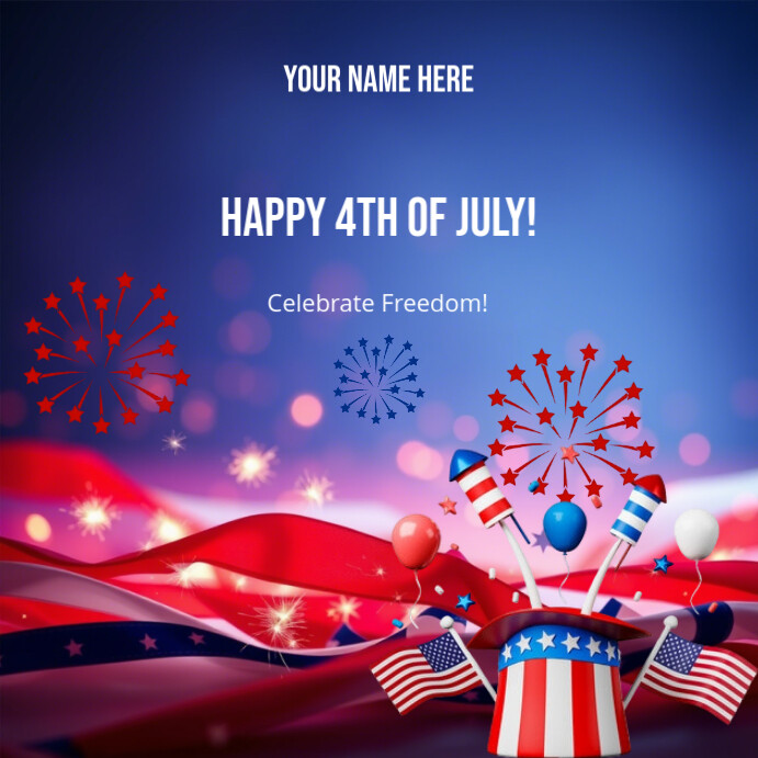 Joyful 4th Of July Instagram Post Template | PosterMyWall