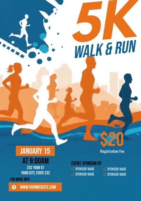 Joyful 5k Run &walk A4 Template | PosterMyWall