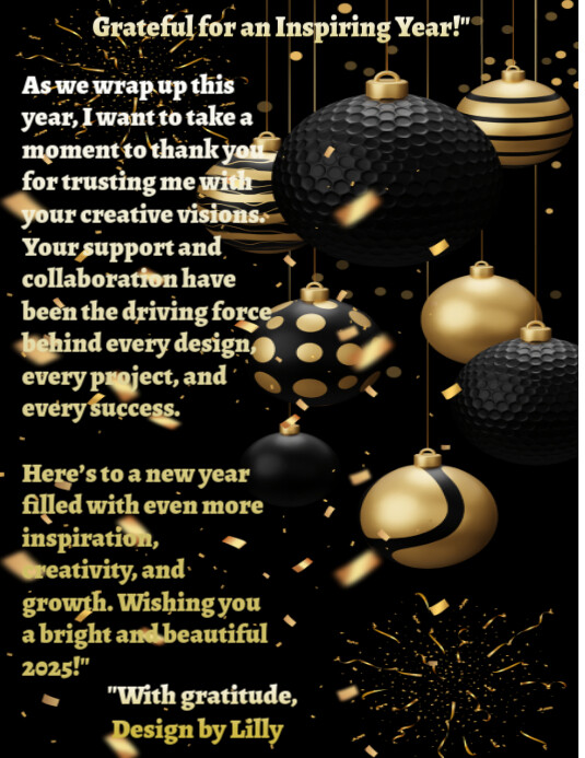 Copy of Joyful A Golden Thank You Message For The End Of Year Flyer (us ...