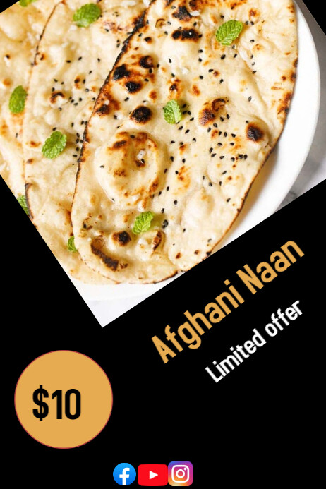 Joyful Afghani Naan Poster Template | PosterMyWall