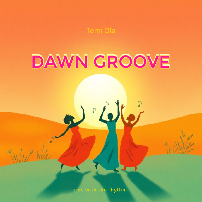 Joyful African Pop Sunrise Burst Album Cover Template | PosterMyWall