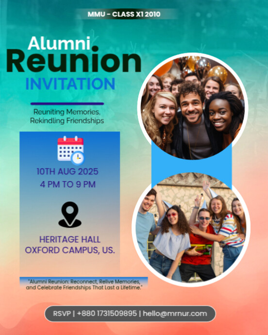 Joyful Alumni Reunion Invitation Instagram Portrait Template | PosterMyWall