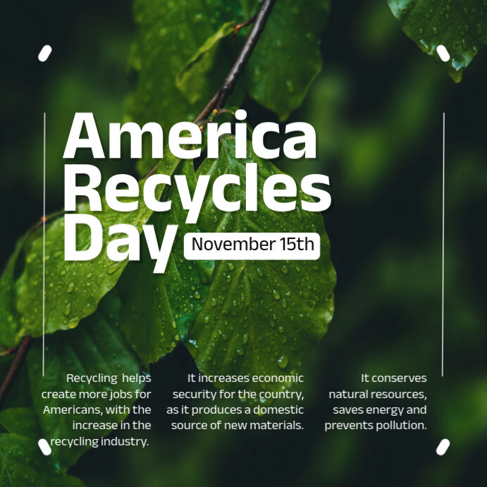 Joyful America Recycles Day Instagram Post Templat | PosterMyWall