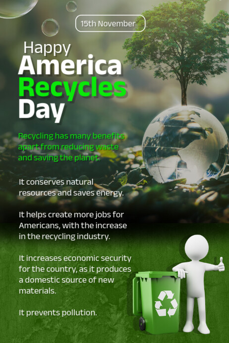 Copy of Joyful America Recycles Day Poster | PosterMyWall