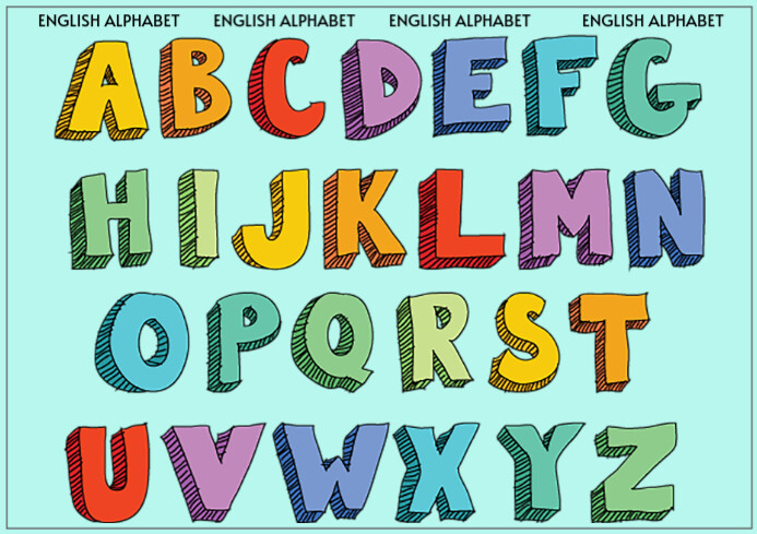 Joyful and illustrative English Alphabet Templat | PosterMyWall