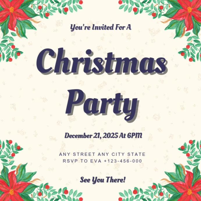 joyful and modern christmas party invitation card ig post Template ...