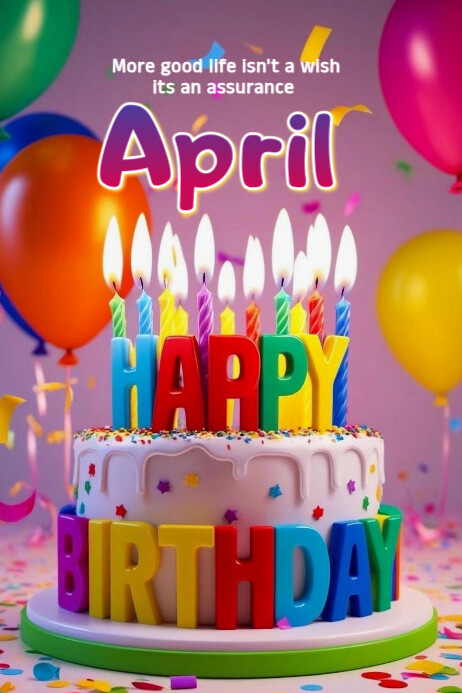 Joyful April Birthdays Banner 4' × 6' Template | PosterMyWall