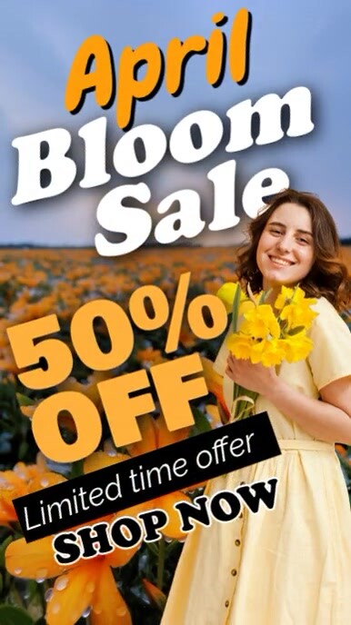 Joyful April Bloom Sale Instagram Reel Template | PosterMyWall