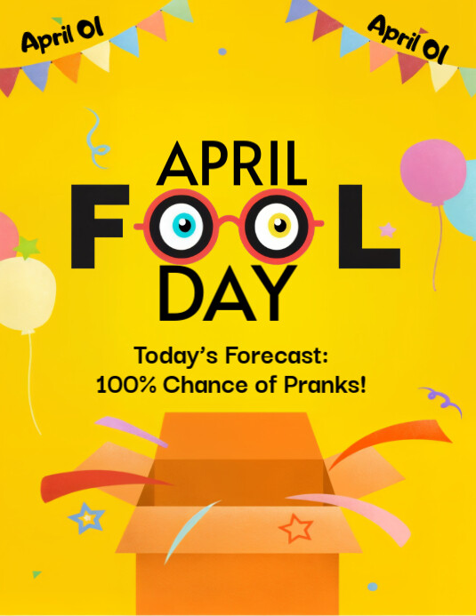 Joyful April Fools Day Flyer (us Letter) Template | PosterMyWall