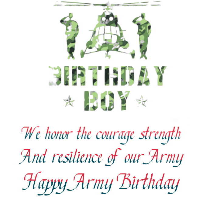 Joyful Army Birthday Instagram Post Template | PosterMyWall