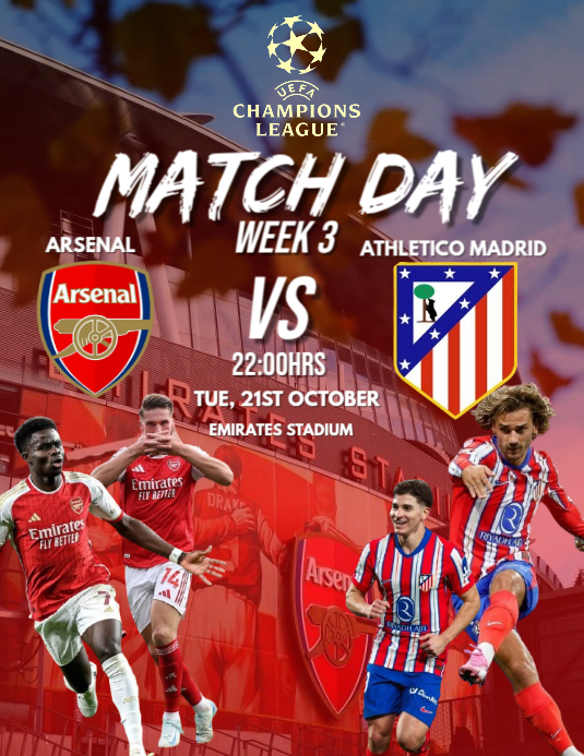 Joyful Arsenal Vs Manchester City Flyer (us Letter) Template | PosterMyWall