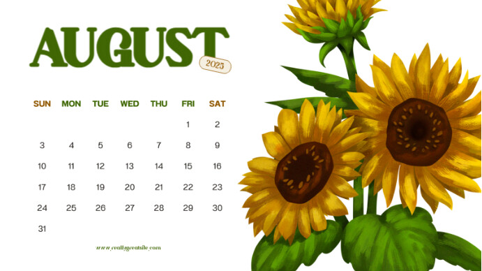 Joyful August 2025 Calendar Digital Display (16:9) Template | PosterMyWall