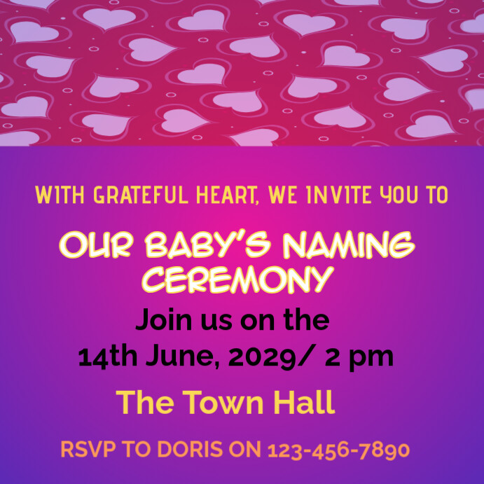 Joyful Baby's Naming Ceremony Instagram Post Template | PosterMyWall
