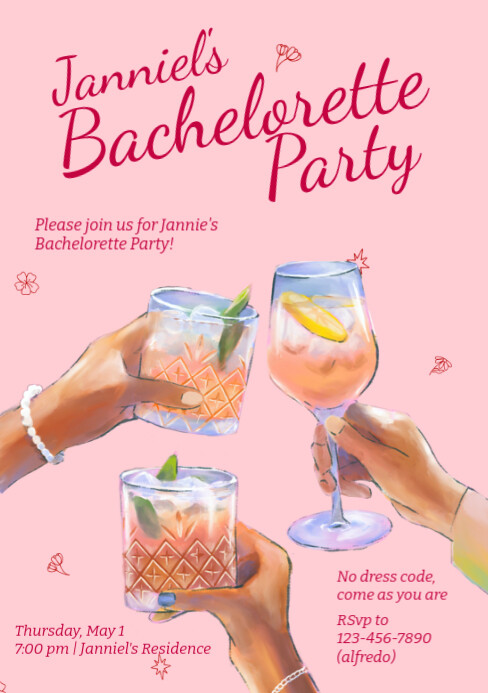Joyful Bachelorette Party A5 Template | PosterMyWall
