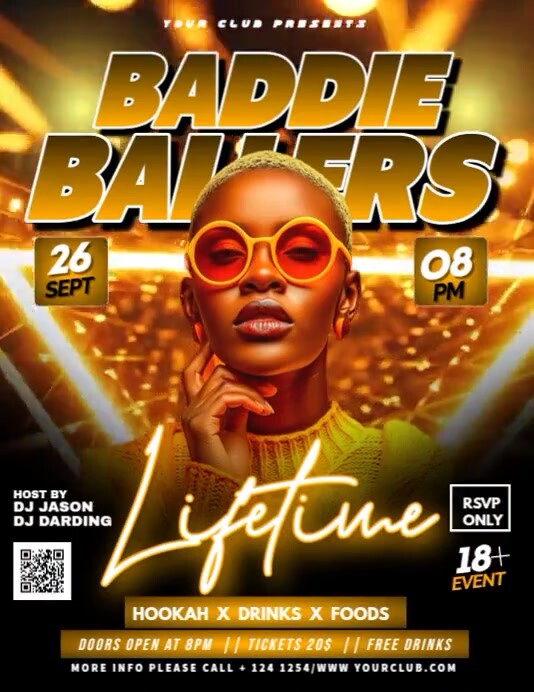 Copy of Joyful Baddie Ballers Party Video Flyer Flyer (us Letter ...