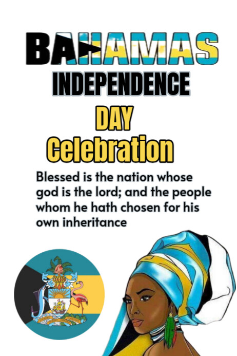 Joyful Bahamas Independence Day Flyer Banner 4' × 6' templaat ...