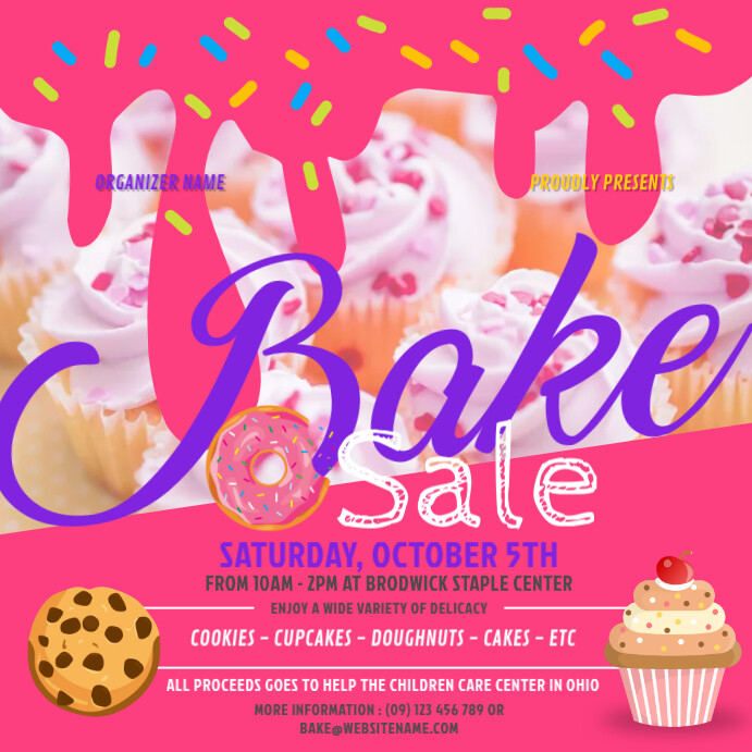 Joyful Bake Sale Instagram Post Template | PosterMyWall