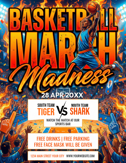 Joyful Basketball Match Flyer Template | PosterMyWall