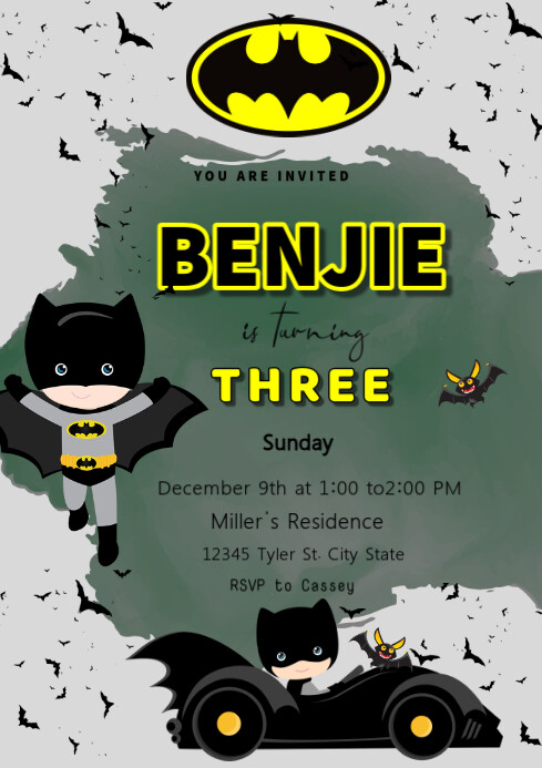 Joyful Batman Birthday A4 Template | PosterMyWall